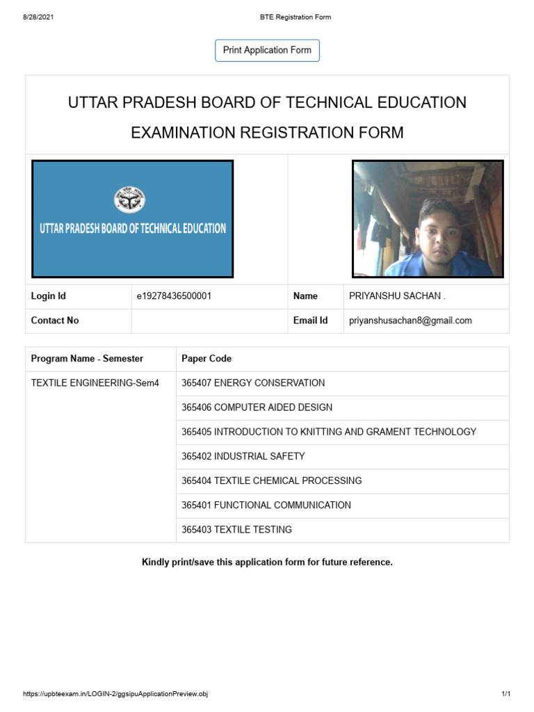 BTE Registration Form | PDF | Business | Technology & Engineering