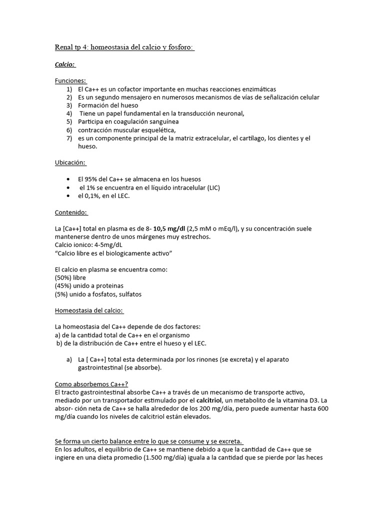 TP Renal 4 | PDF | Calcio | Angiotensina