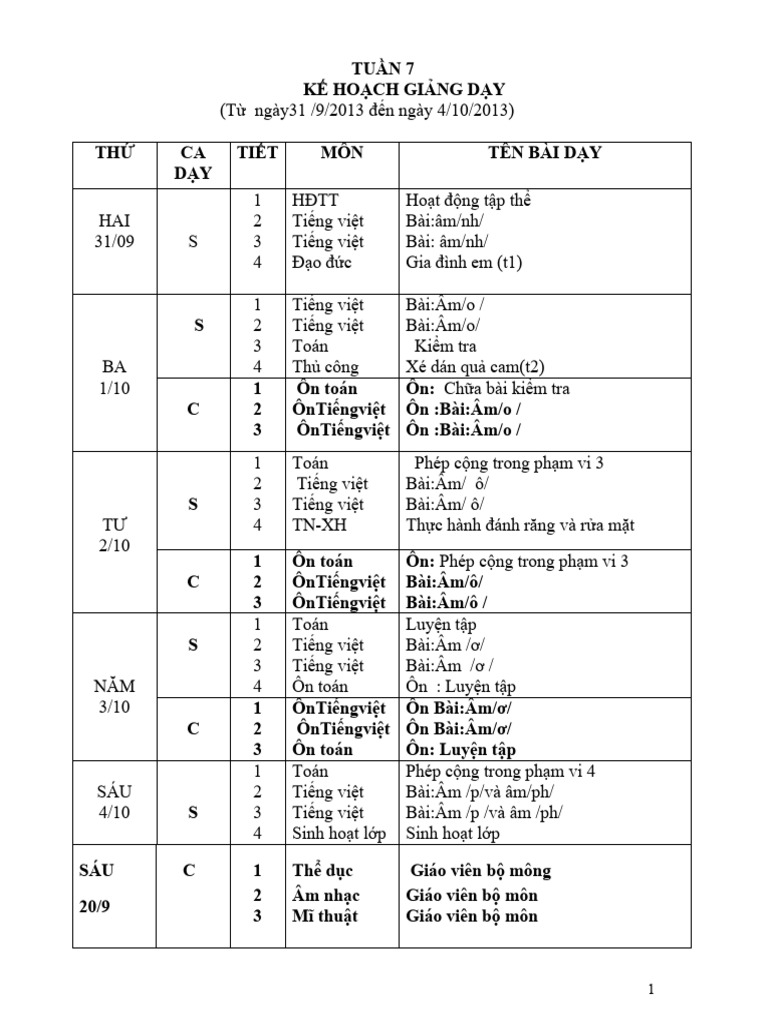 Giao An Tuân 7 Xong | PDF
