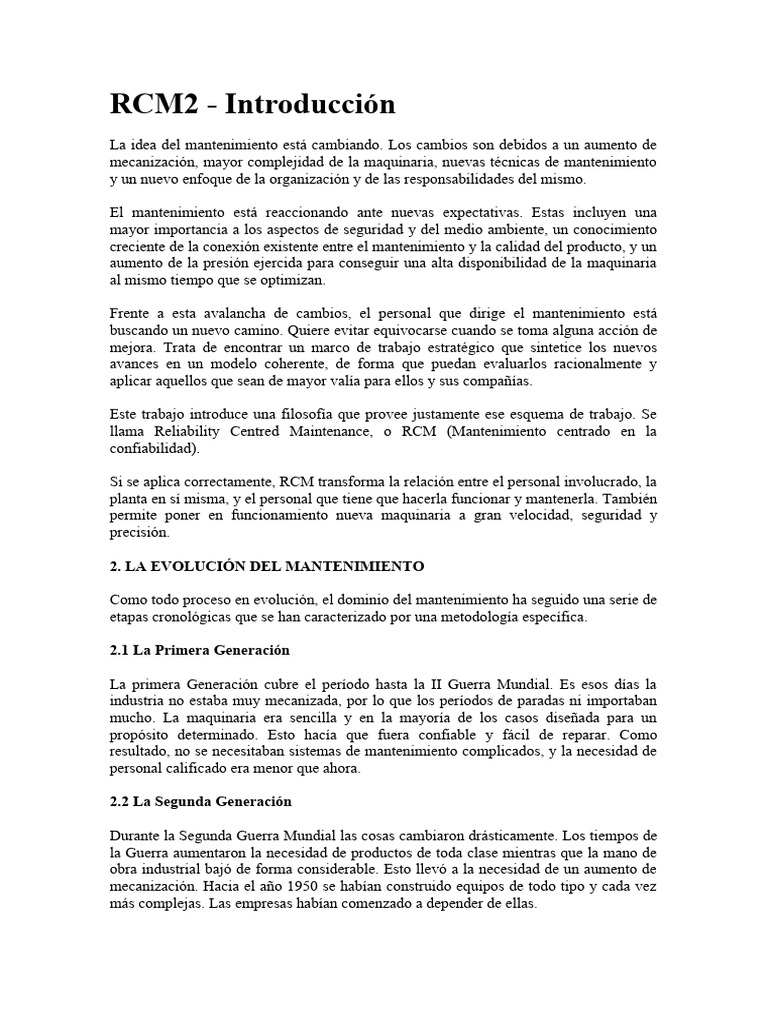 RCM2 | PDF | Ingeniería de confiabilidad