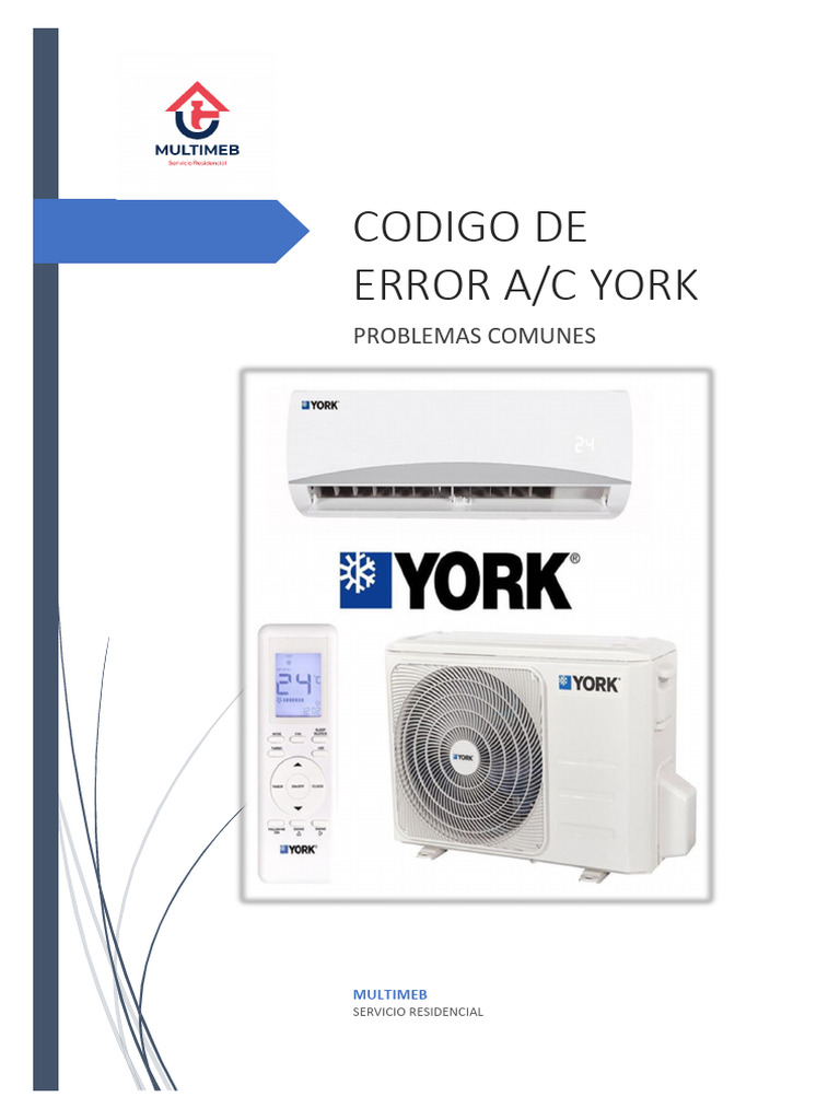 Codigo de Errror Mini Split York Ac | PDF | Termodinámica | Electricidad