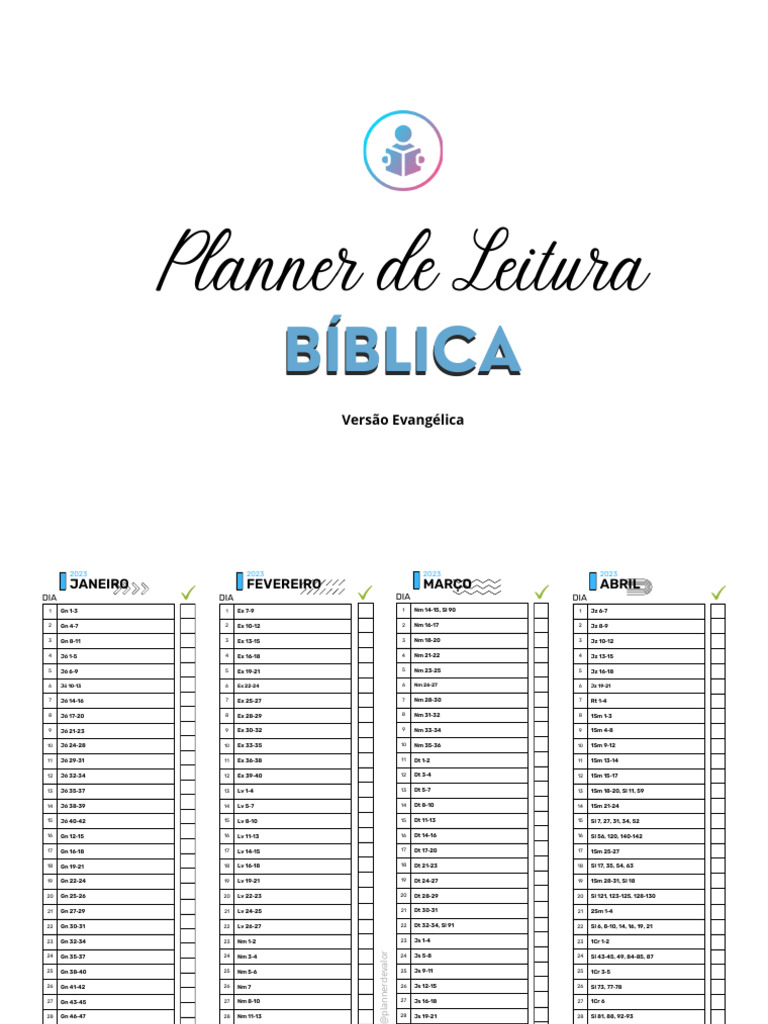 Plano de Leitura Biblica Evangelico | PDF
