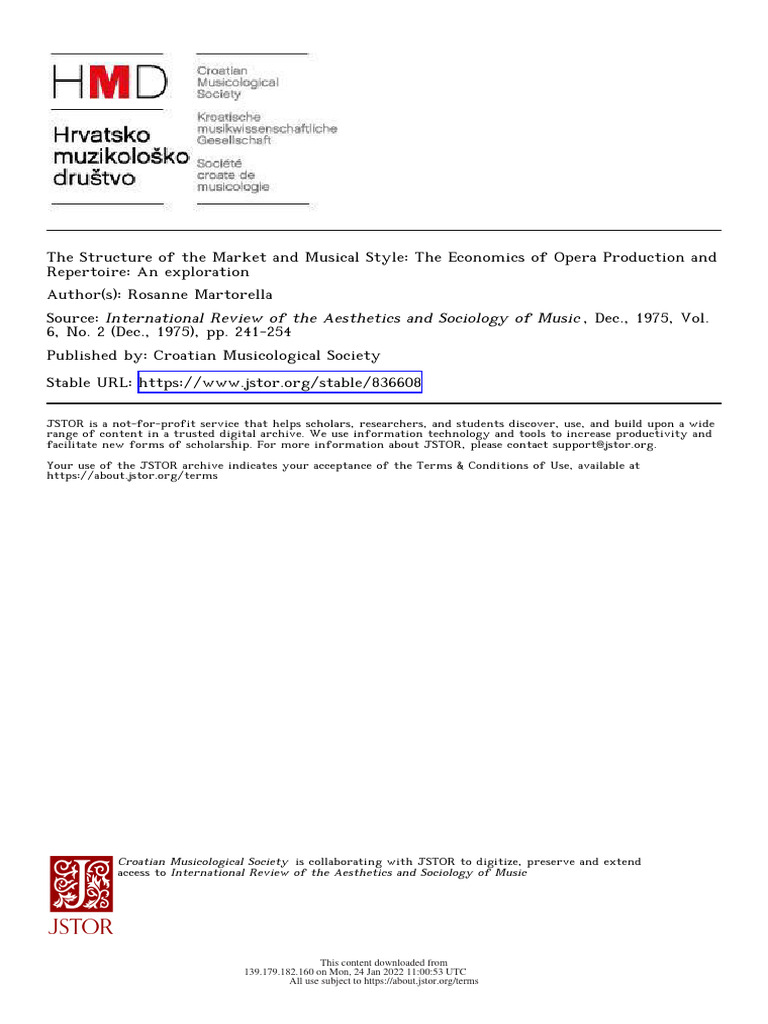 Economics of US Opera Production | PDF | Giuseppe Verdi | Opera