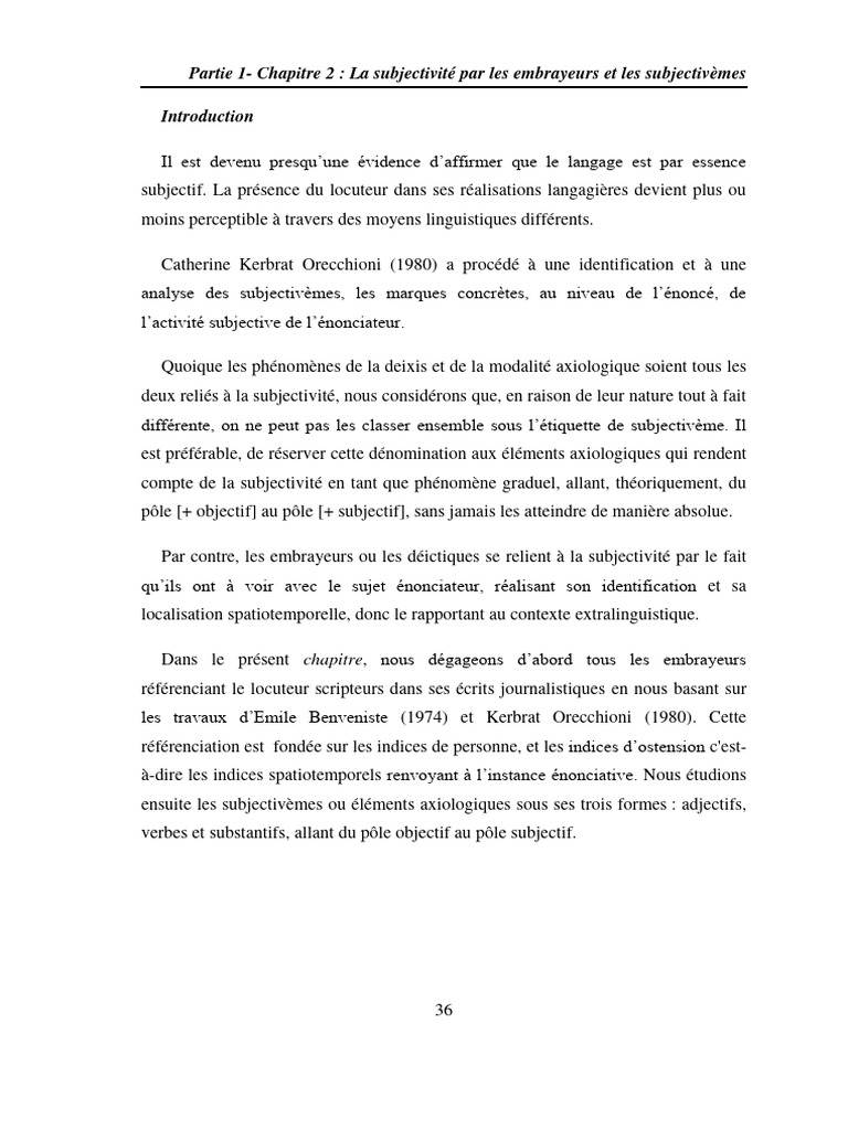 Subjectivité : Embrayeurs et subjectivèmes | PDF | Pronom | Subjectivité