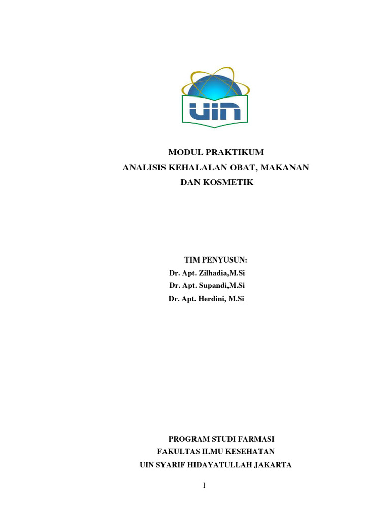 MODUL PRAKTIKUM ANALISIS KEHALALAN Tahun 2020 | PDF MODUL PRAKTIKUM ANALISIS KEHALALAN Tahun 2020 | PDF