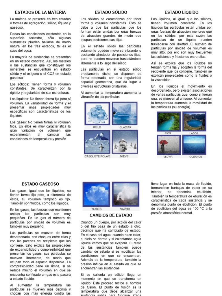 Estados de La Materia | PDF | Gases | Líquidos