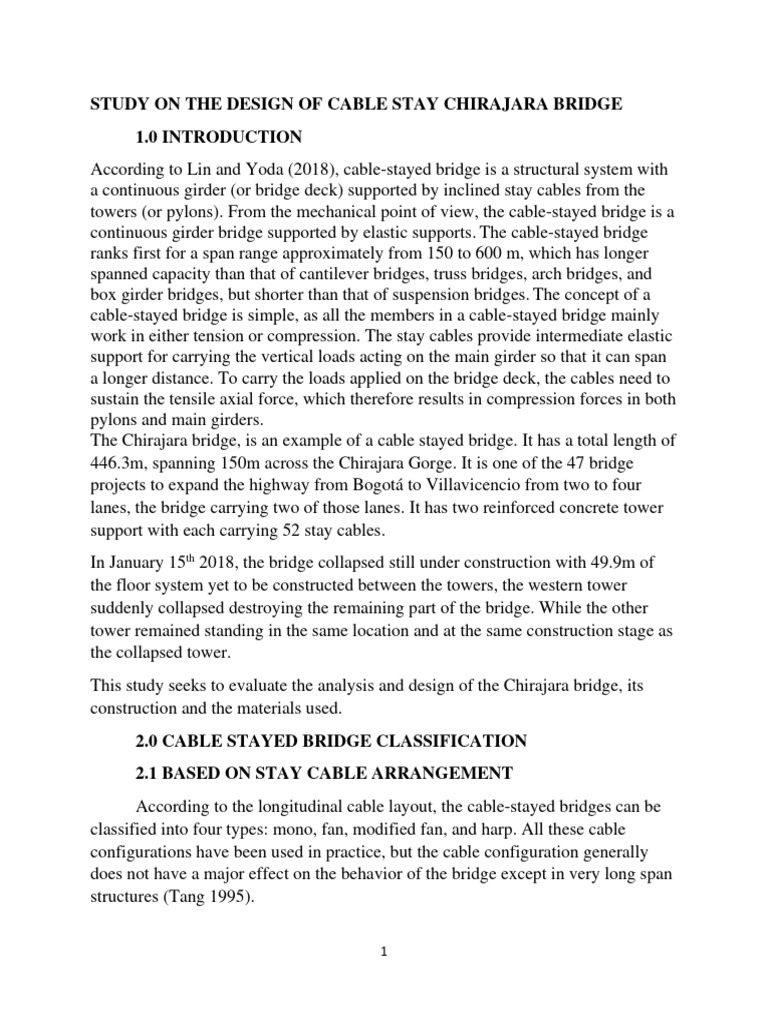 Study On The Design of Chirajara Bridge | PDF | Bridge | Structural Engineering