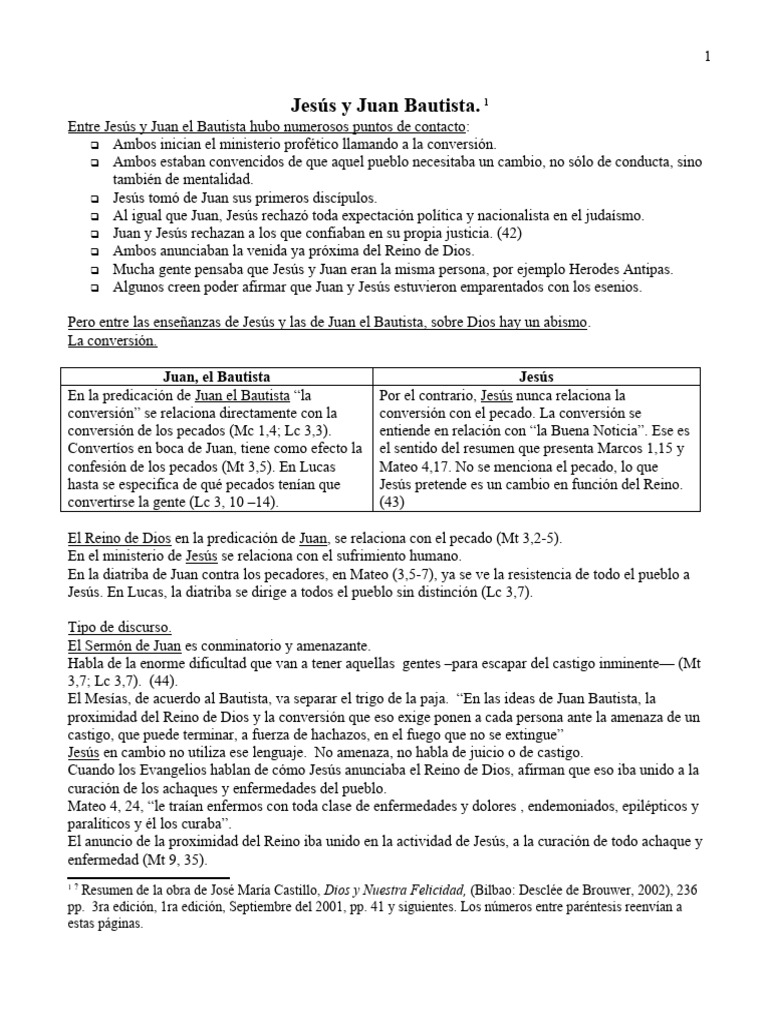 03.1 Jesús y Juan Bautista JM Castillo | PDF | Religión y espiritualidad
