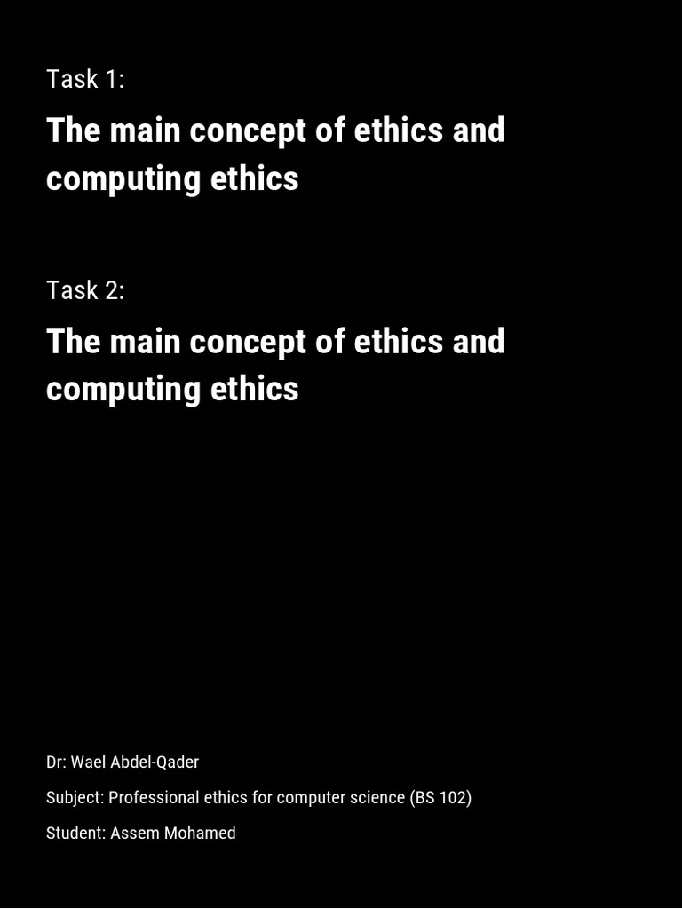 Task - Assem Mohamed | PDF | Morality