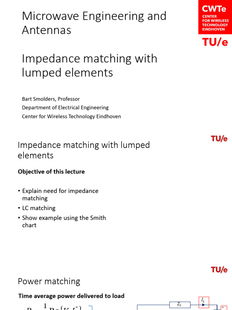 Impedance Matching With Lumped Elements | PDF | Broadcast Engineering ...