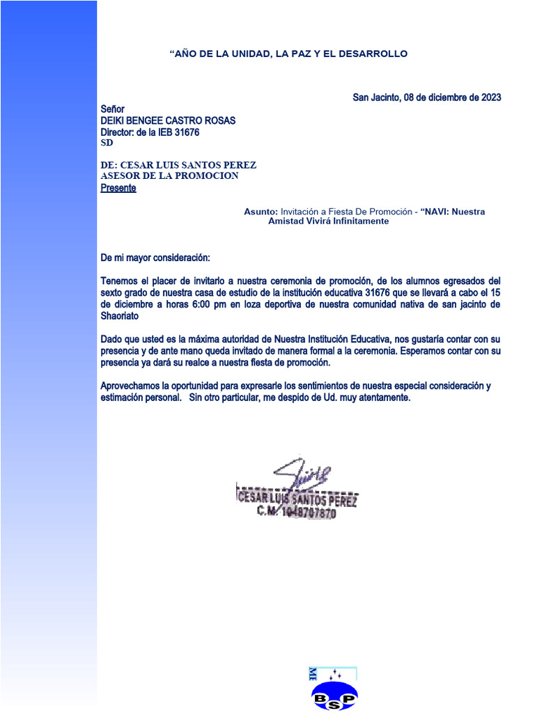 Carta de Invitacion | PDF