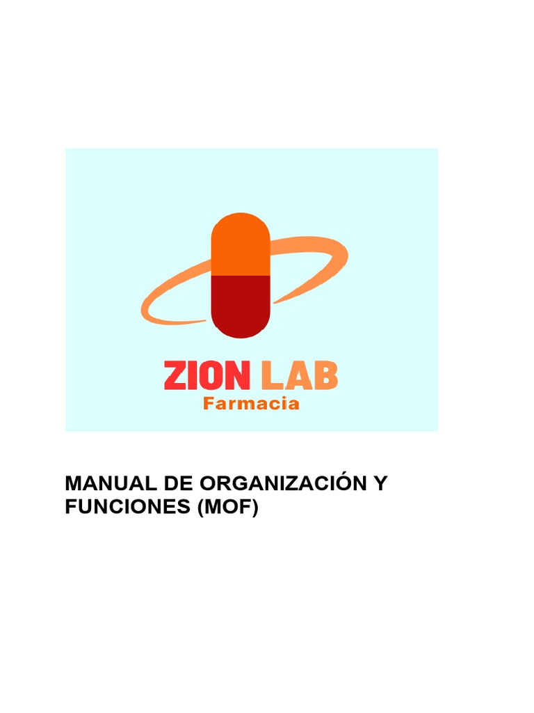Manual de Organización y Funciones (Mof) | PDF | Farmacia | Farmacéutico