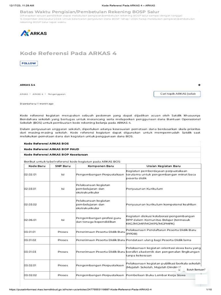 Kode Referensi-ARKAS 4 | PDF