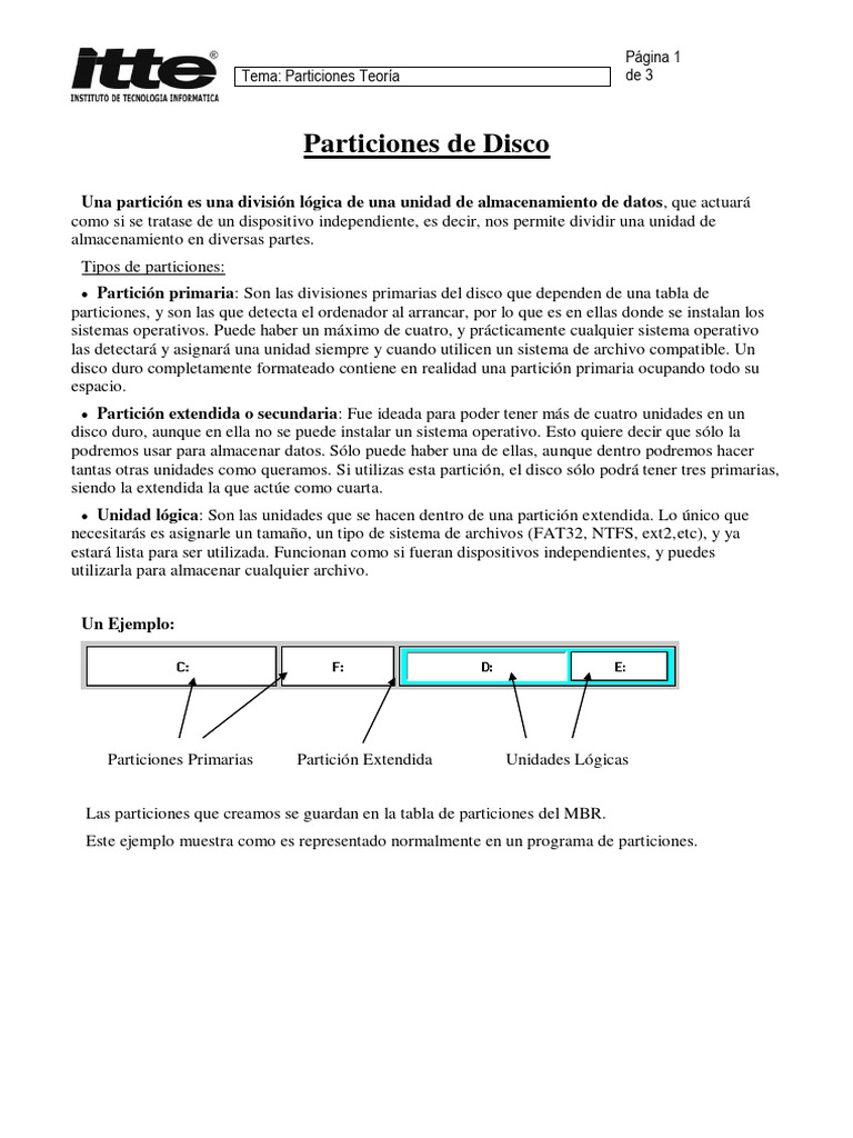 1 - Particiones - Teoría | PDF