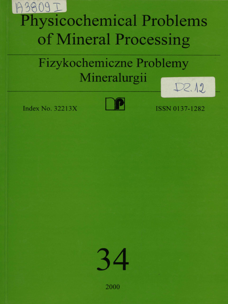 Physicochemical Problems of Mineral Proc | PDF