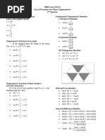 Class 10 Trigonometry Formula Sheet | PDF