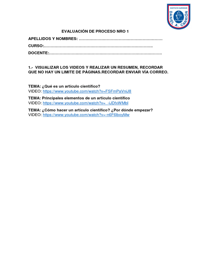 Evaluacion de Proceso Nro1 - Fundamentos de Investigacion | PDF