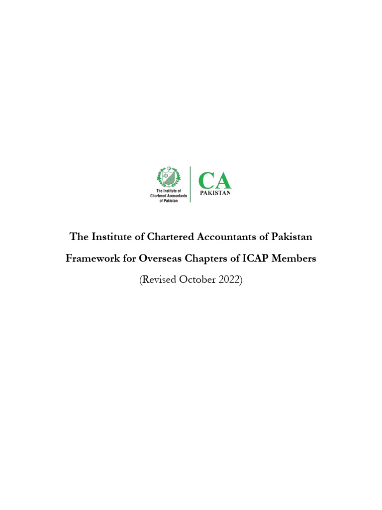 Framework For Overseas Chapters of Icap Members | PDF | Finance & Money ...