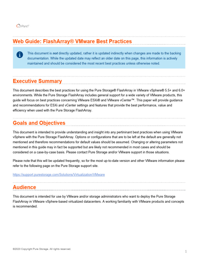 Pure Storage Web Guide - FlashArray VMware Best Practices | PDF | Computer Network | Computer ...