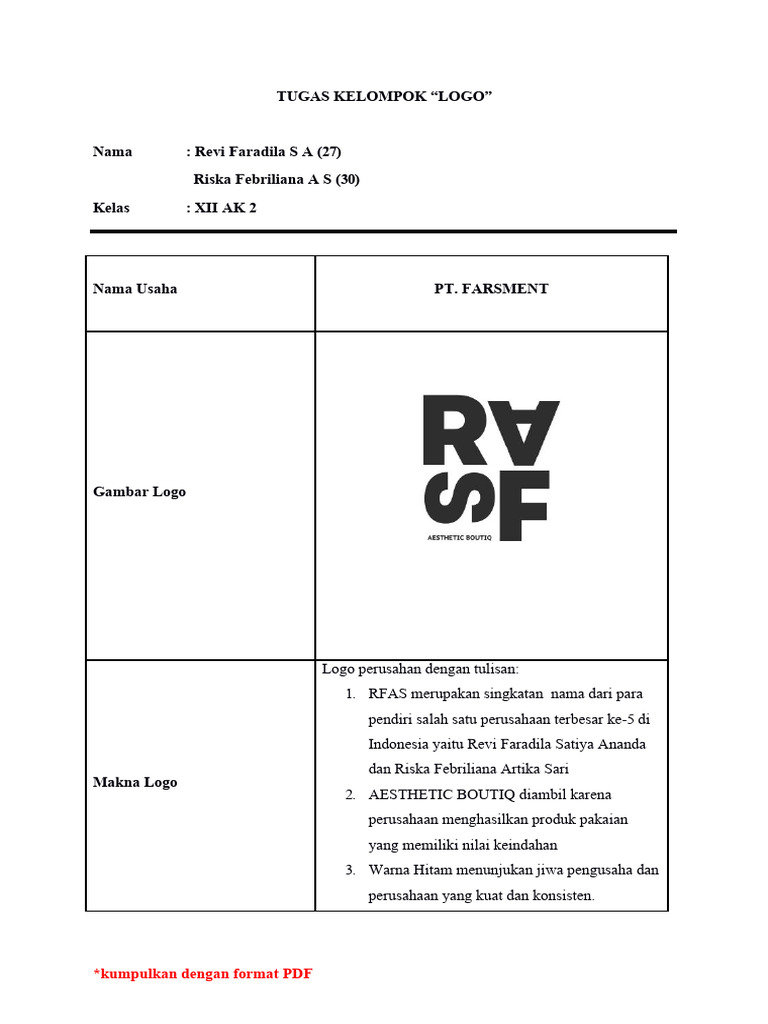Salin-FORMAT TUGAS LOGO | PDF
