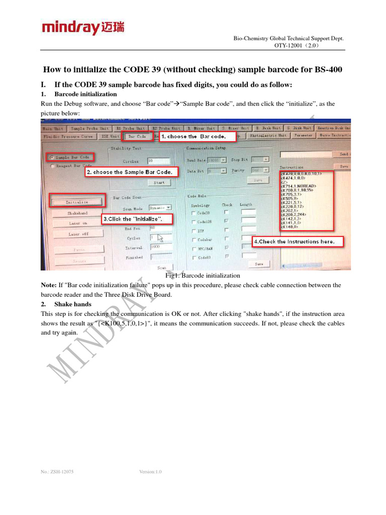 How To Initialize The CODE 39 - Without Checking - Sample Barcode For BS-400 | PDF | Barcode ...