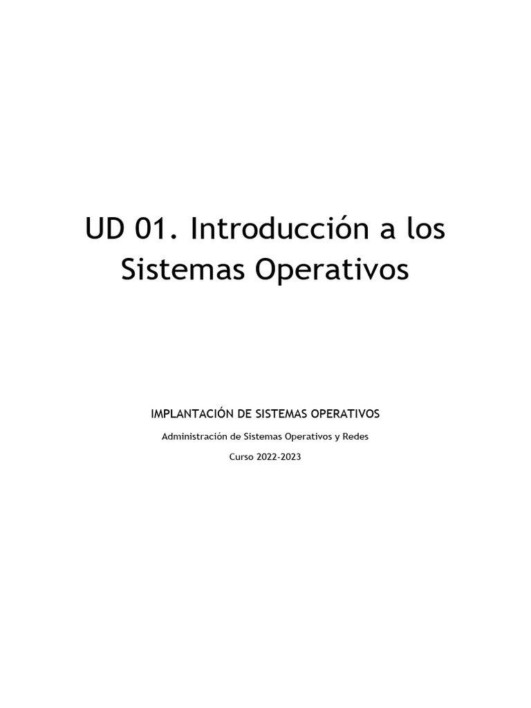 UD01. Introducción A Los Sistemas Operativos | PDF | Proceso (Computación) | Hilo (Computación)