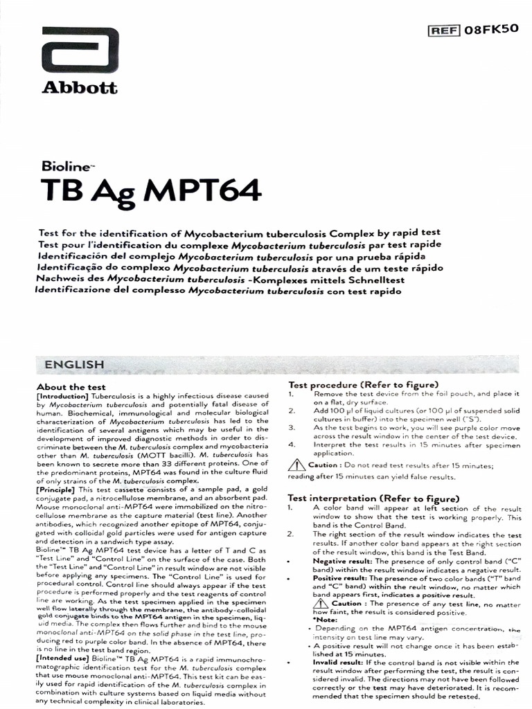 Rapid TB Ag MPT64 Test Guide | PDF | Tuberculosis | Monoclonal Antibody