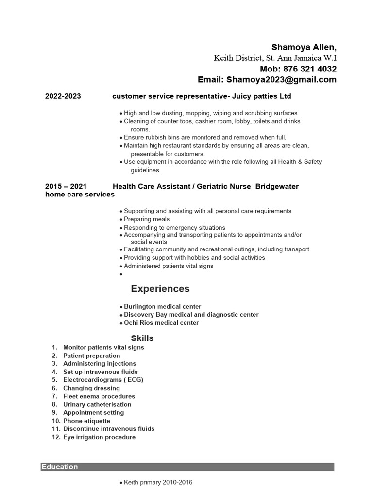 Geriatric Nursing Education in Jamaica | PDF | Nursing | Patient