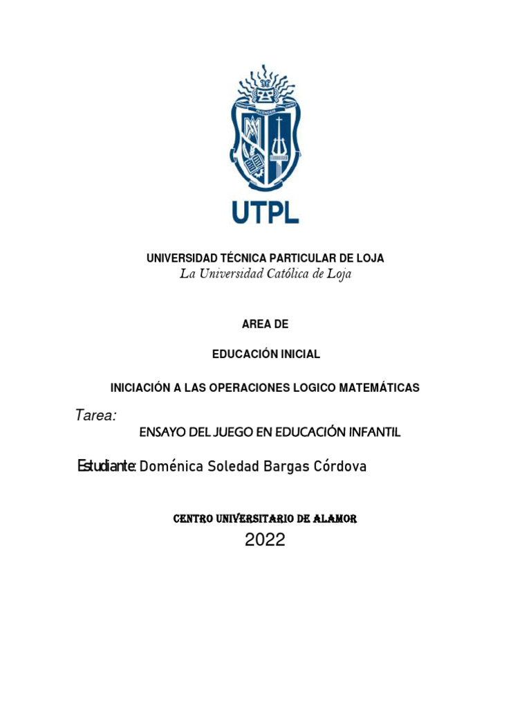 El Juego en La Educaci%c3%93n Infantil | PDF | Educación de la primera ...