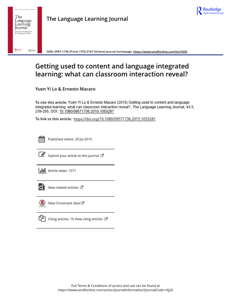 CLIL Classroom Insights | PDF | Second Language | Teachers