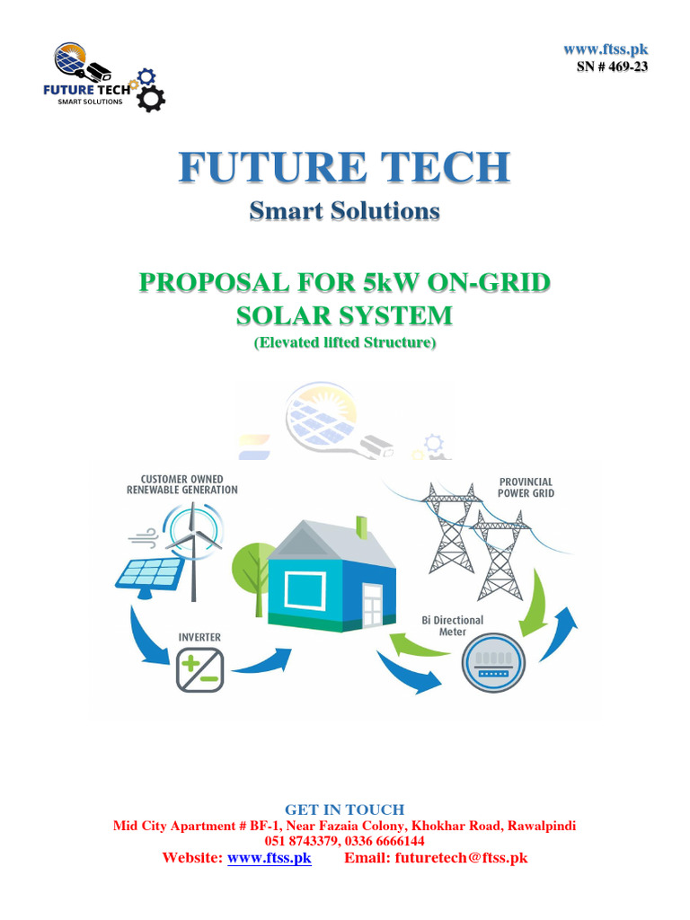 Proposal For 5kW ON Grid Solar System With Elevated Structure | Download Free PDF | Solar Panel ...