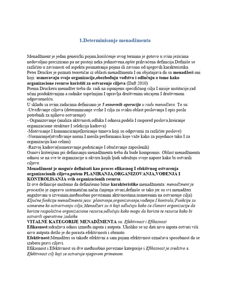 Menadžment Skripta | PDF