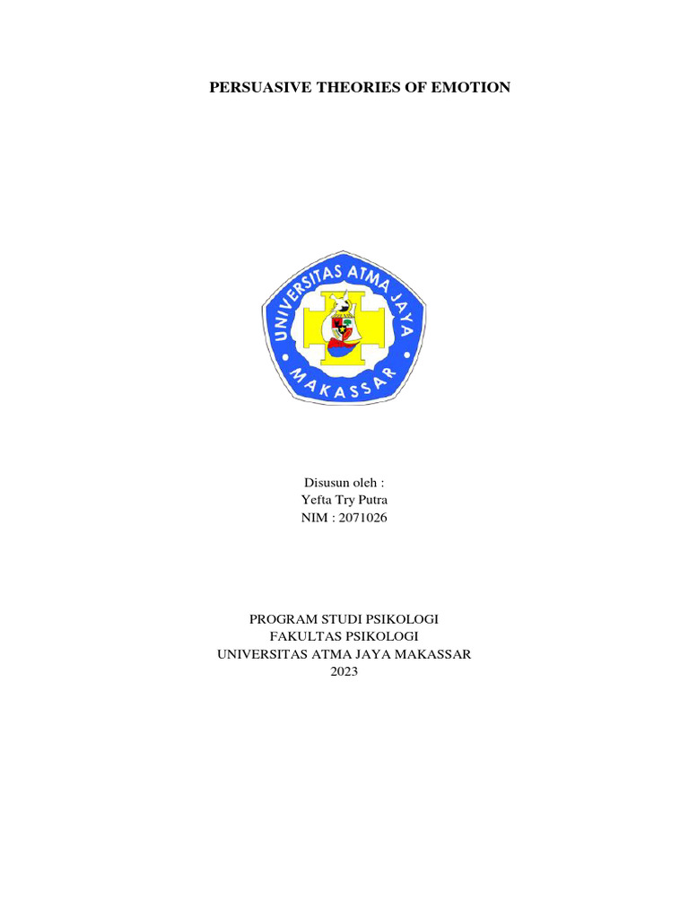 Persuasive Theories of Emotion-Yefta Try Putra | PDF | Sains & Matematika