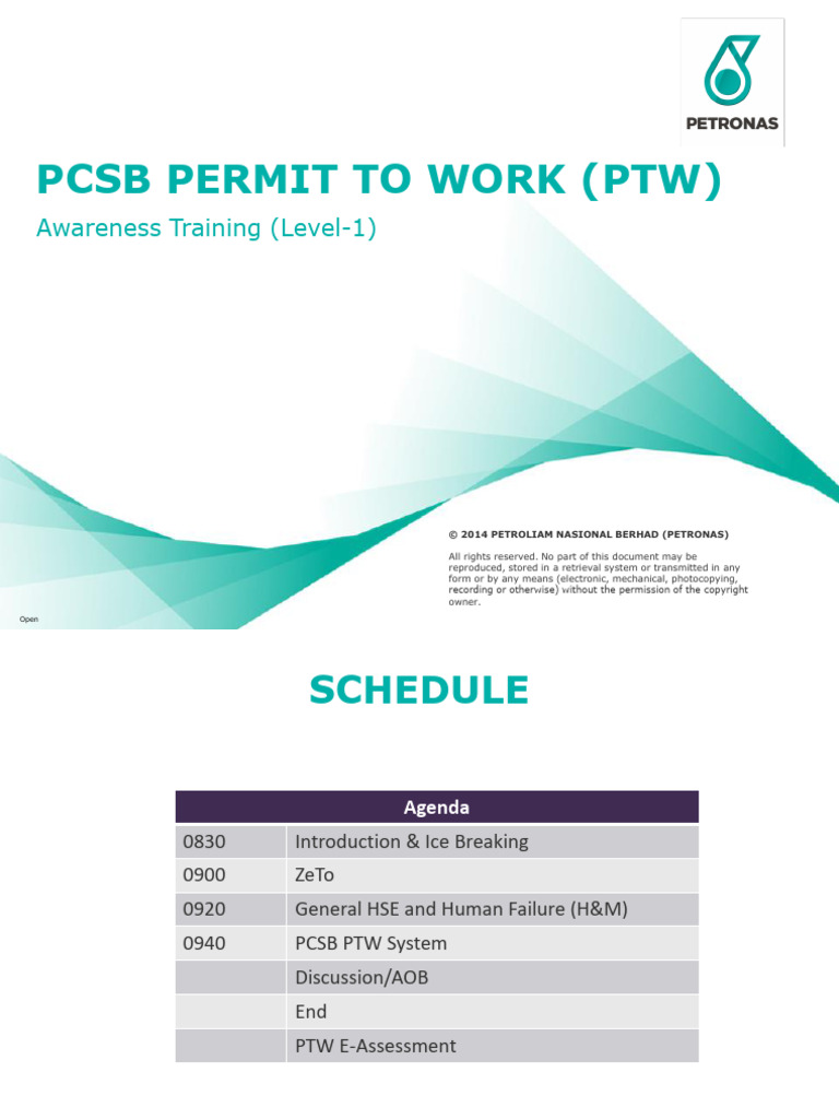 PCSB PTW System Level 1 2019 | PDF | Safety | Occupational Safety And Health