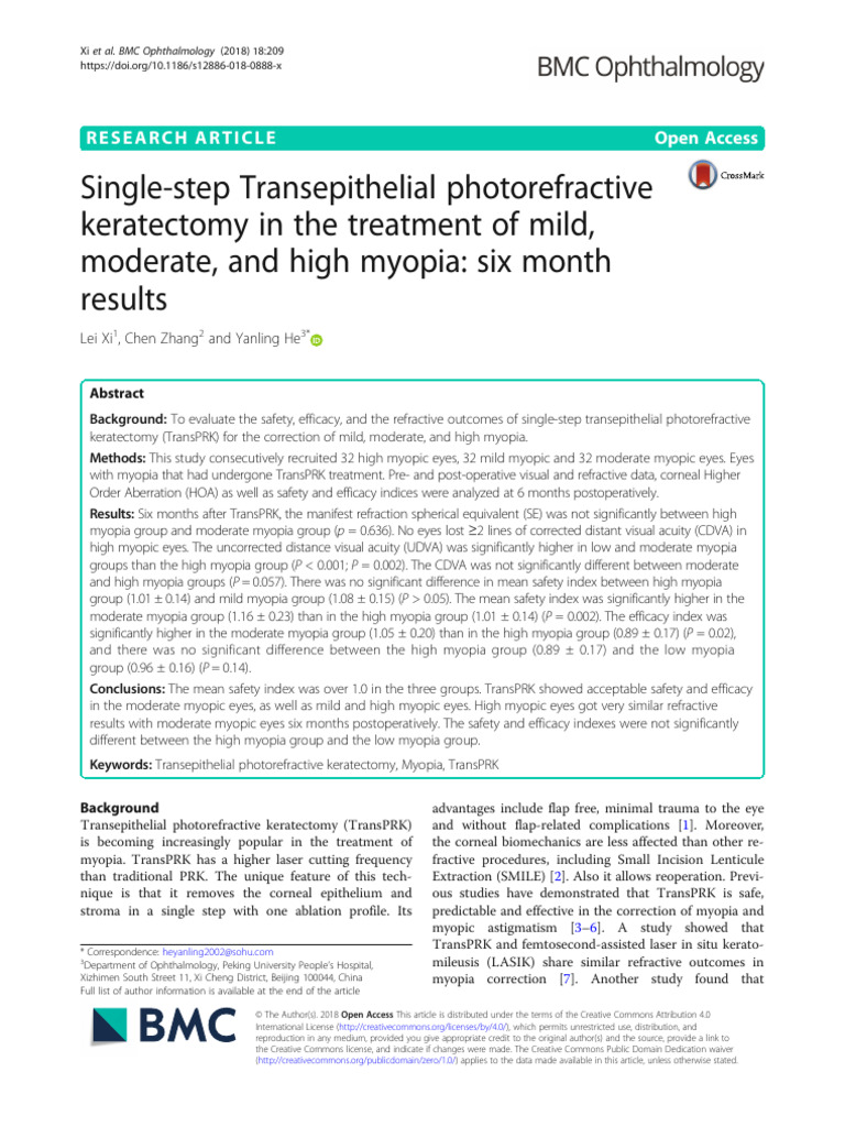 Single-Step Transepithelial PH | PDF | Ophthalmology | Light