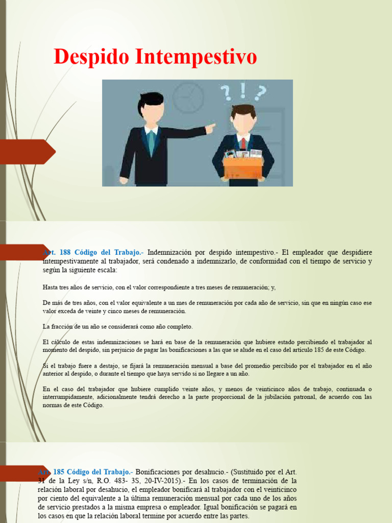 Despido Intempestivo | PDF | Derecho laboral | Salario