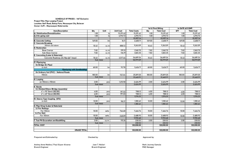 Bahay Pare Sop Billing | Download Free PDF | Civil Engineering ...
