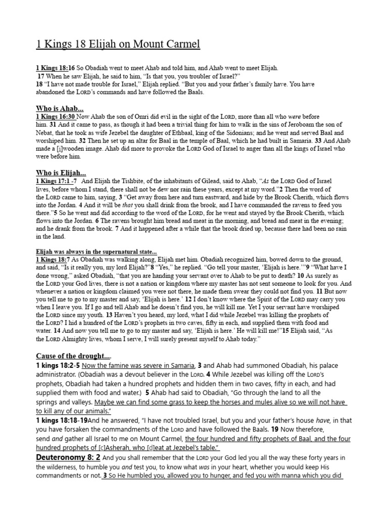 Elijah Mount Carmel | PDF | Elijah | Books Of Kings