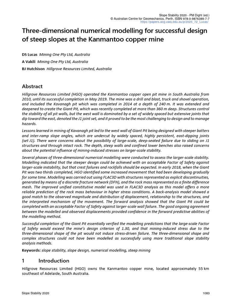 Three Dimensional Numerical Modelling For Successf Download Free Pdf Strength Of Materials