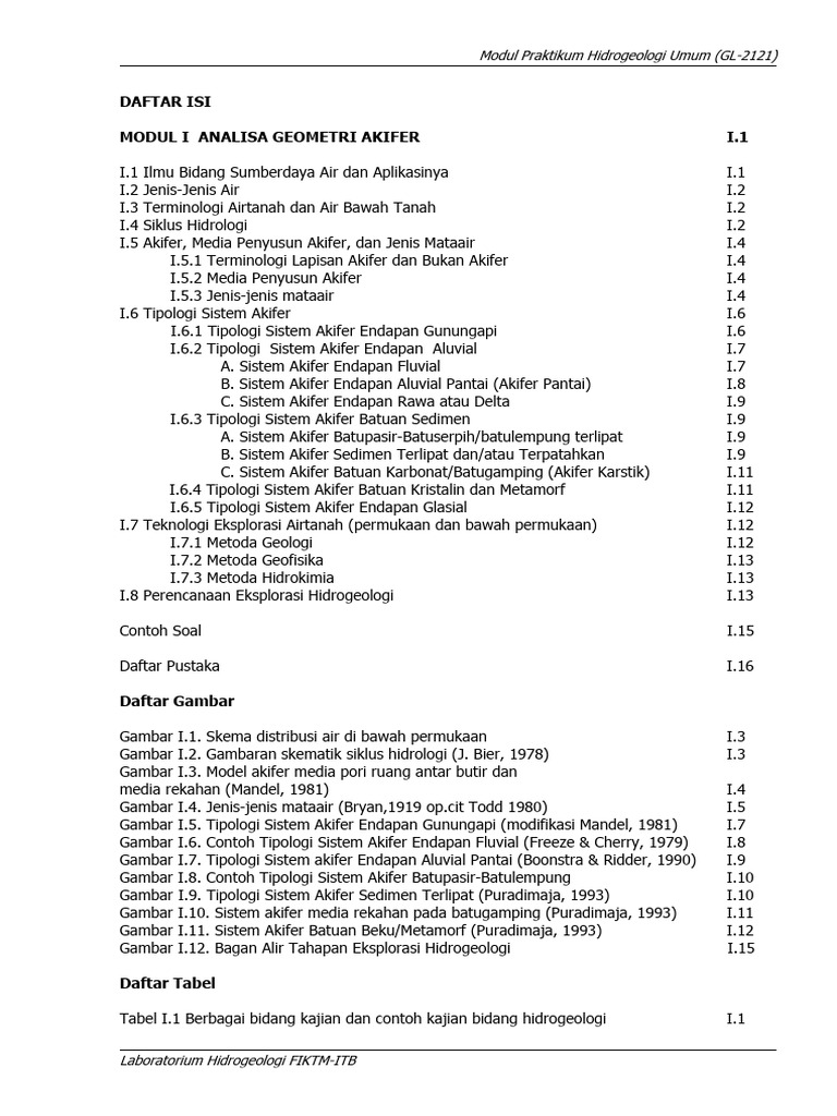 MODUL I - Daftar Isi-Edit | PDF