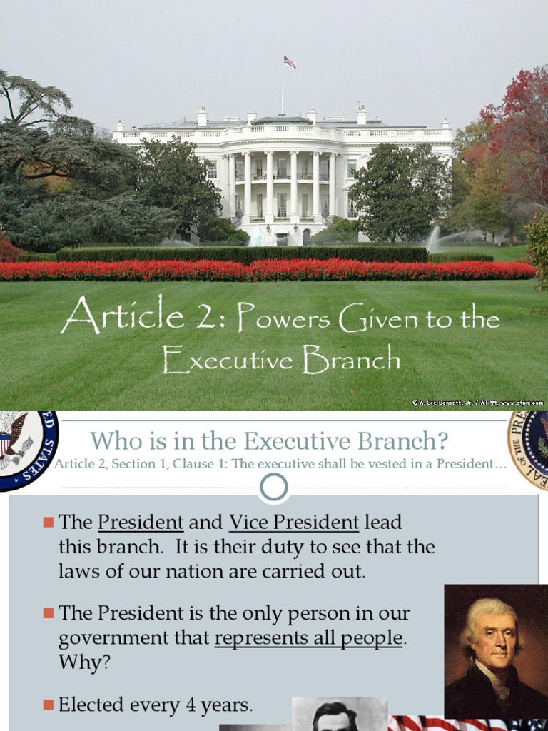 Executive Branch Overview: Article 2 | PDF | Electoral College (United ...