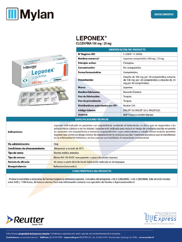 Leponex Ficha 1 | PDF