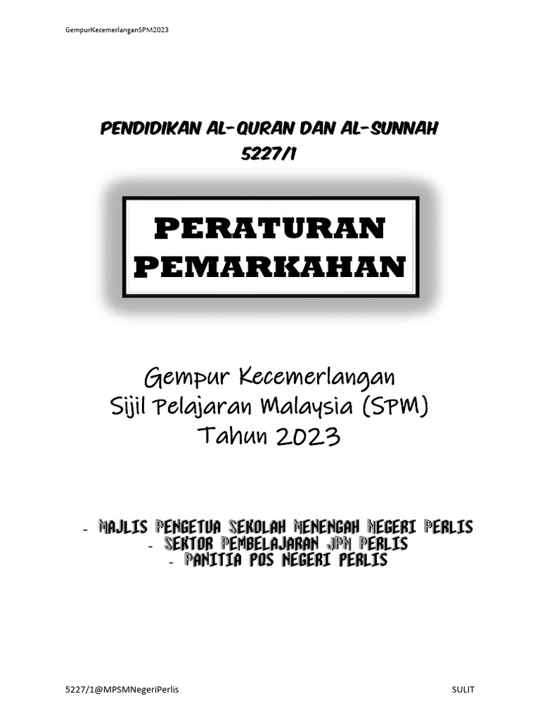 Skema Trial PQS Perlis 2023 | PDF