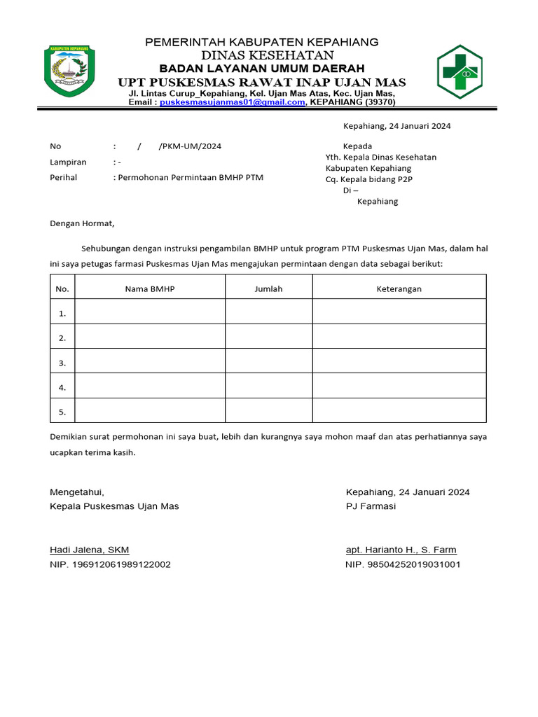 Surat Permintaan Obat Pdf
