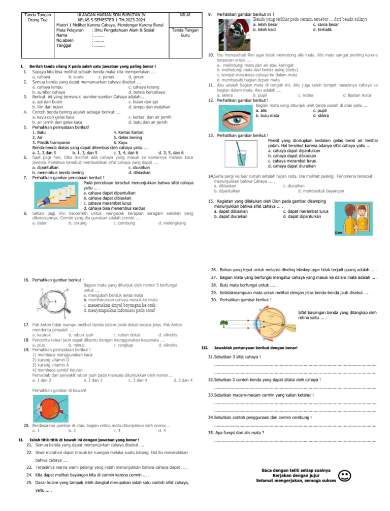 PH Ipas Cahaya Dan Sifatnya | PDF