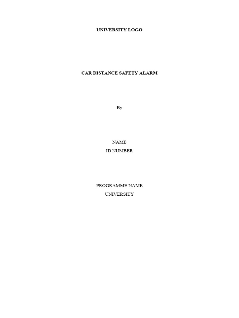 Car Distance Safety Alarm System | PDF