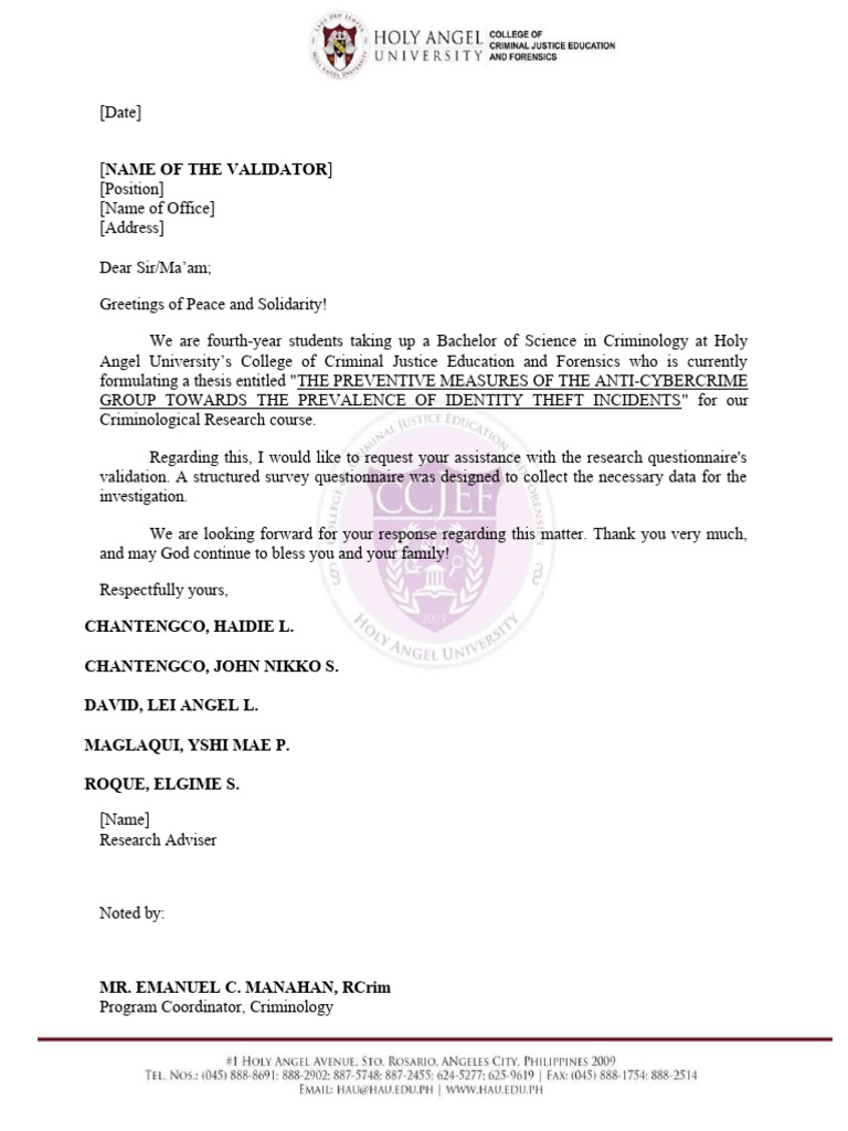 Validation Letter | PDF