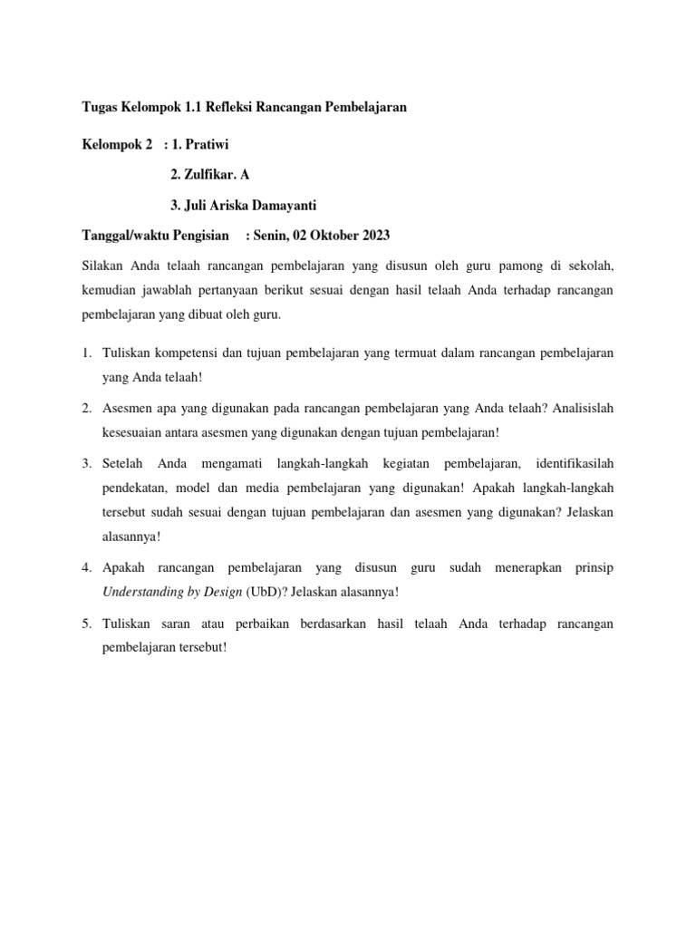 TK 1.1. PPA Ruang Kolaborasi Kelompok 2 | PDF