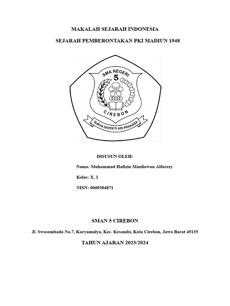 (MAKALAH SEJARAH INDONESIA Pki | PDF
