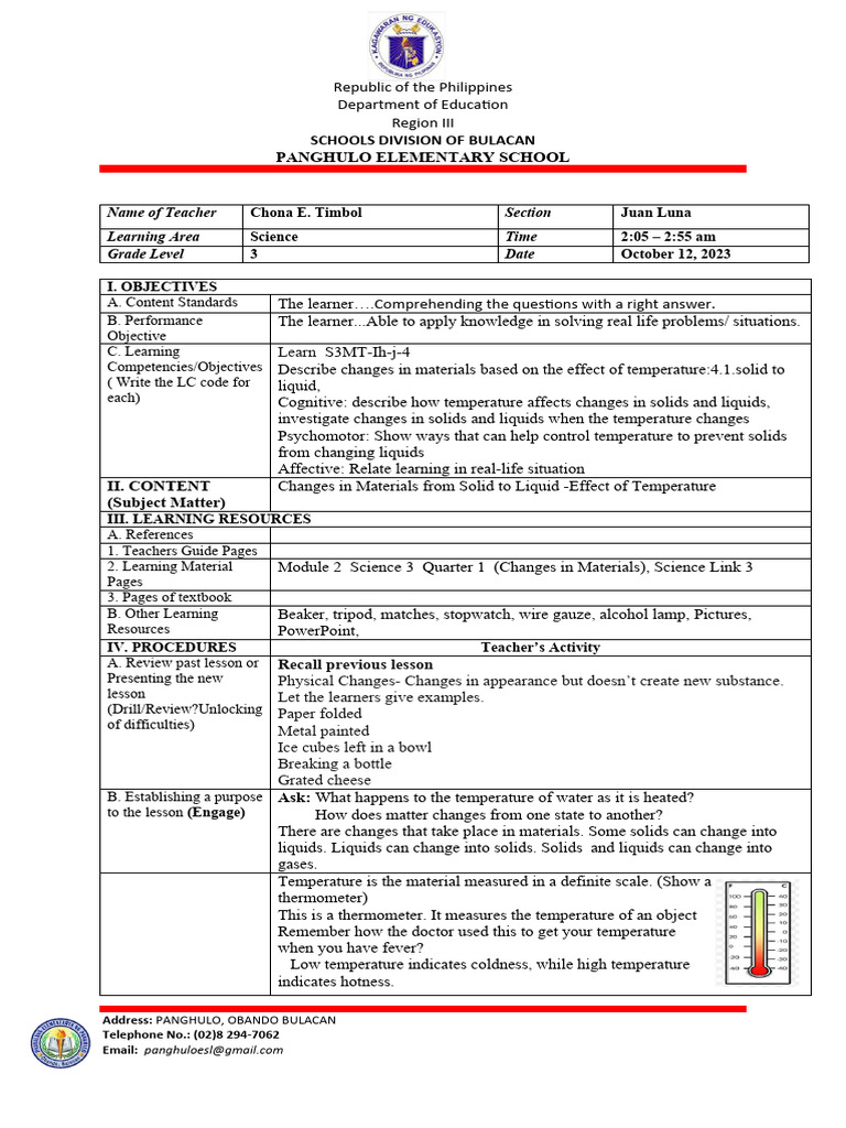 DLP-Science - Week 7 First CO | PDF | Thermometer | Temperature